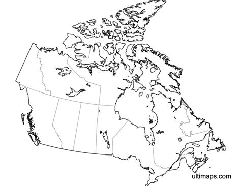 Blank Map Of Canada Provinces Free Download — Ultimaps