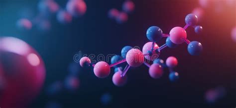 Molecular Structure Visualization With Colorful Atoms And Bonds In 3d