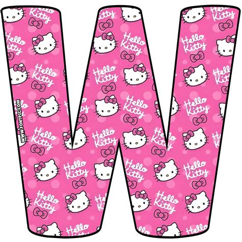 Hello Kitty Letter W Fontpic Com