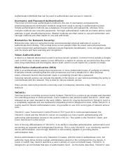 Authentication Methods Docx Authentication Methods That Can Be Used To Authenticate User