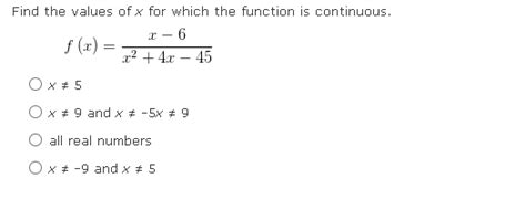 Solved Find The Values Of X For Which The Function Is Chegg Com