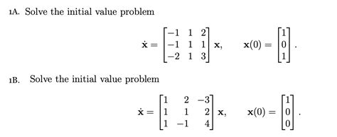 Solved 1a Solve The Initial Value Problem