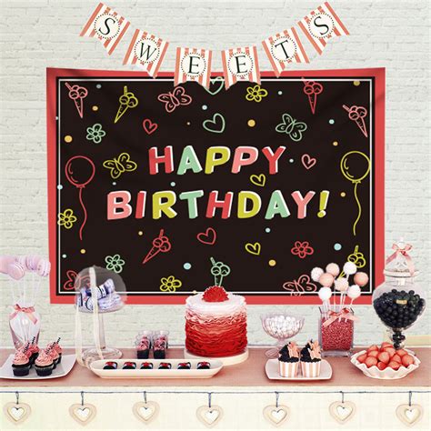 Badu Bg Ins Style Декорация за рожден ден Фон за рожден ден Гоблен от плат Детско парти