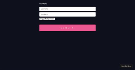 React Hook Form Set Error Clear Error Codesandbox