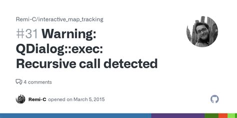 Warning Qdialogexec Recursive Call Detected · Issue 31 · Remi C