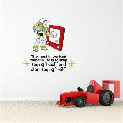 I Wish I Will Buzz Toy Story Quote Cartoon Quotes Decors Wall Sticker