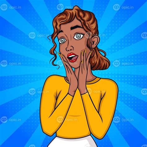 خرید و قیمت وکتور متعجب دختر مد آمریکایی آفریقایی دست روی گونه و ترب