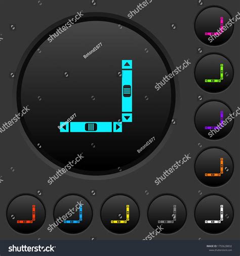 Vertical Horizontal Scroll Bars Dark Push Stock Vector Royalty Free