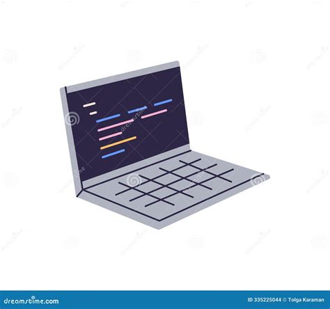 Laptop Screen With Code Script Software Engineering Stock Vector