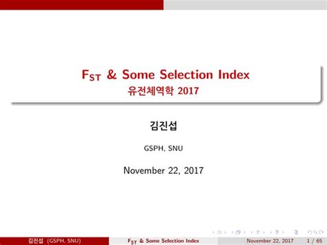 Fst Selection Index Pdf
