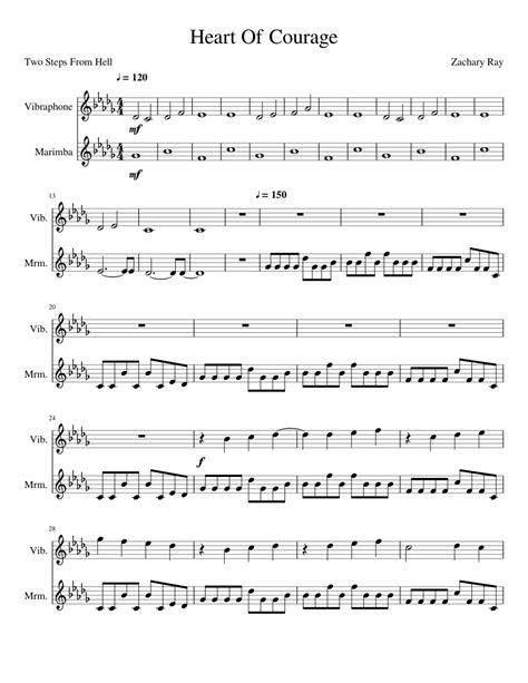 Heart Of Courage Sheet Music For Marimba Vibraphone Percussion Duet