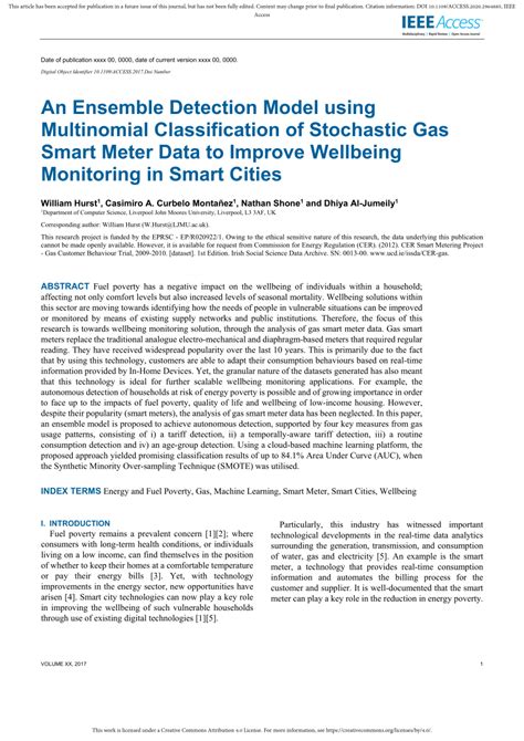 Pdf An Ensemble Detection Model Using Multinomial Classification Of Stochastic Gas Smart Meter
