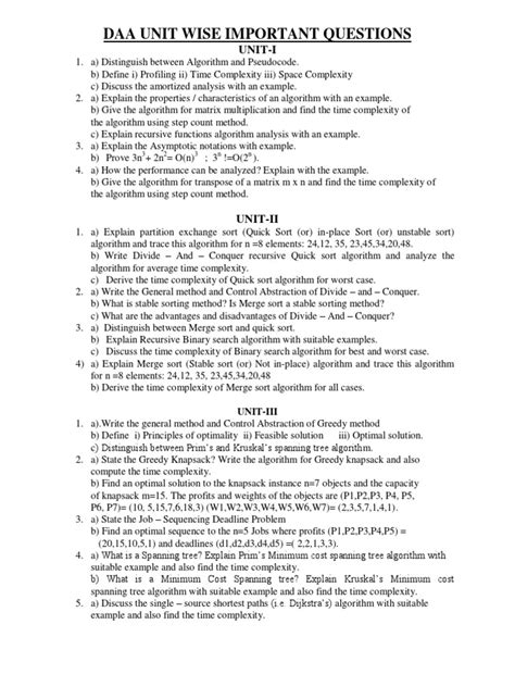 Important Questions New Pdf Time Complexity Algorithms