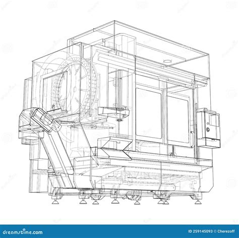 Metalworking CNC Milling Machine Vector Stock Illustration Illustration Of Workshop