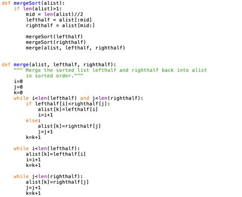Solved Part B Improved Merge Sort The Advanced Sorts Like