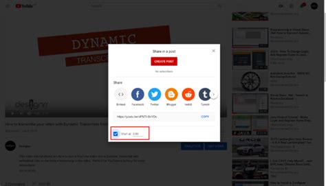 how to add timestamp on youtube designrr