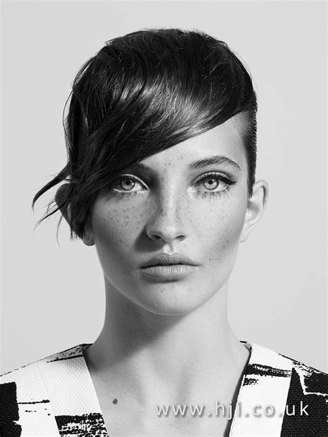 2015 Brunette Pixie Crop With Asymmetric Fringe