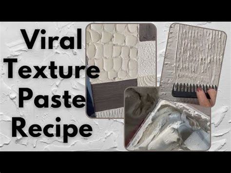Original Texture Paste Recipe How To Make Texture Paste At Home Sculpture Paste Trending