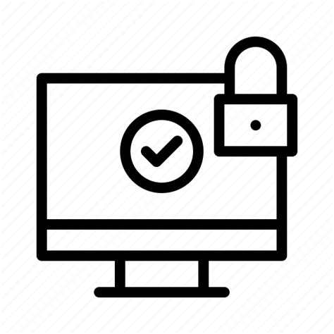 Computer Locked Screen Padlock Icon Download On Iconfinder