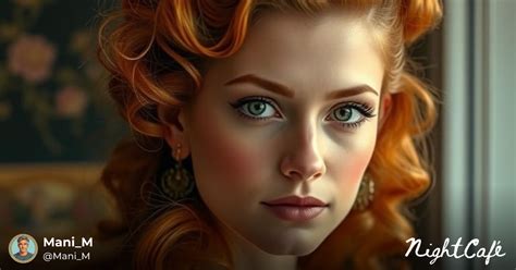 Redhead 01 Elegant Redhead Portrait In Art Nouveau Style