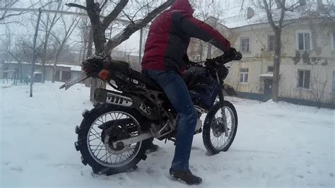 Тест заднего зимнего мотоколеса на Lifan 200 GY-5 - YouTube