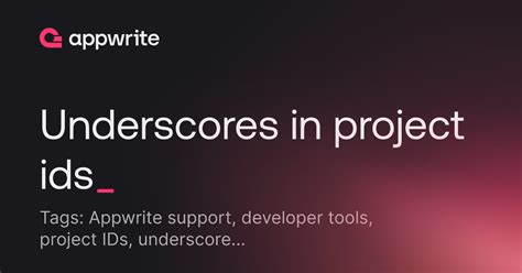Underscores In Project Ids Threads Appwrite