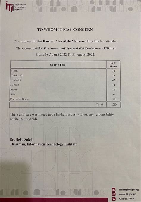 Iti Training Internship Summerinternship Frontend Web Html Css Bassant Alaa 20 Comments