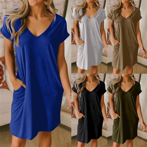 Sentmoon Womens Casual Summer Dresses Oversized Short Sleeve Sun