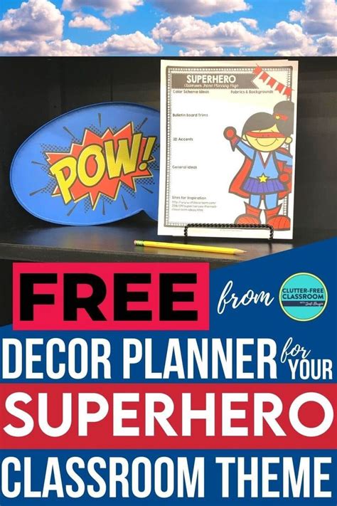 Superhero Classroom Theme Freebie Printable Teacher Planner For Idea