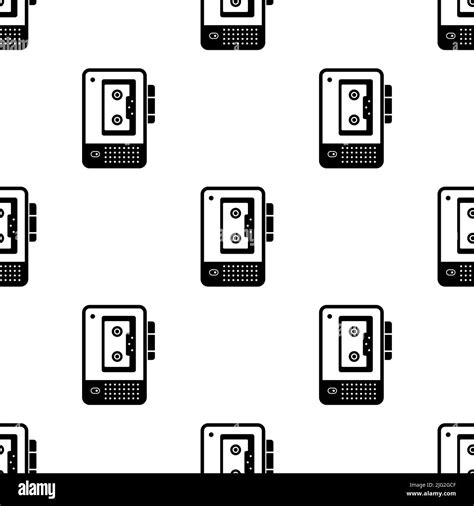 Voice Recorder Icon Seamless Pattern Voice Reordering Device Vector Art Illustration Stock