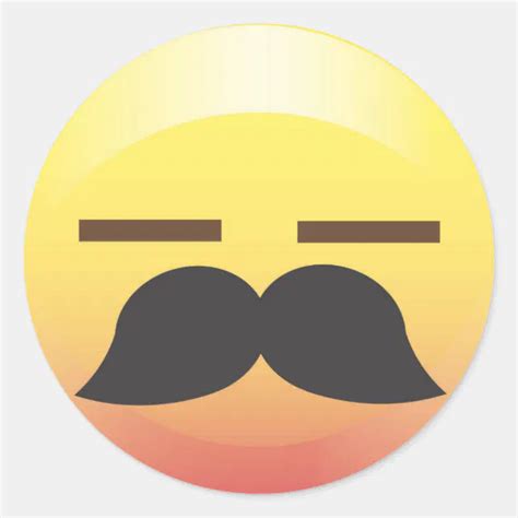 Mustache Emoji Sigh Party Sticker Zazzle