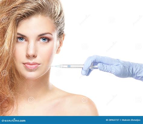 Portrait Of A Young Woman On A Botox Injection Procedure Stock Image