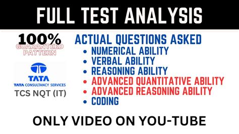 Tcs Nqt Full Test Analysis All Sections 100 Guaranteed Pattern