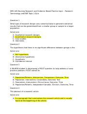 Understanding Nursing Research Research Terminology And EBP Quiz Course Hero