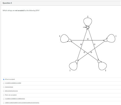 solved question 5which strings are not accepted by the