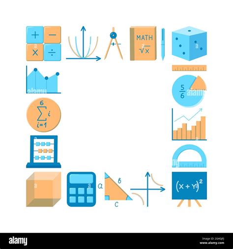 Math Science Symbols Frame With Place For Text Mathematics Banner In Flat Style Vector