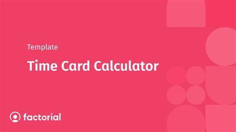 Time Card Calculator Template