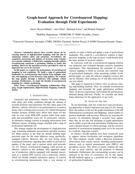 Pdf Graph Based Approach For Crowdsourced Mapping Evaluation Through