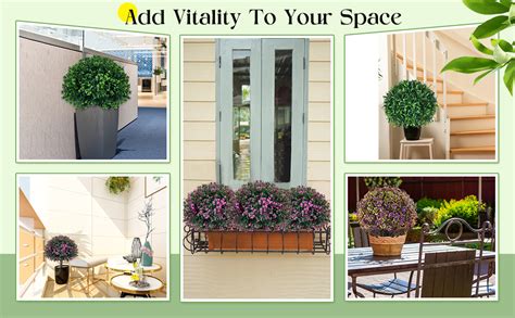 Daifunli Set Of 2 Artificial Topiary Balls Tree 20 Inch