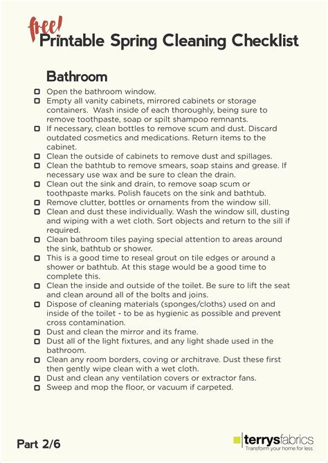 The Ultimate Spring Cleaning Checklist The Time Fairy