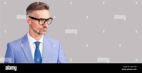 Man Face Portrait Banner With Copy Space Vision Correction For Eye Health Optical Eyecare