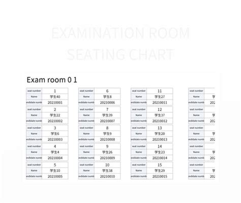 Free Seating Charts Templates For Google Sheets And Microsoft Excel Slidesdocs