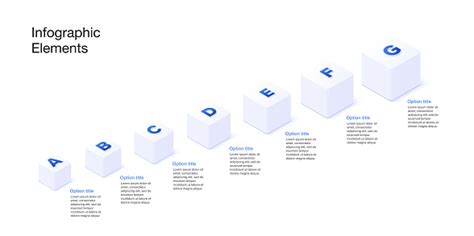 7 단계 큐브가있는 비즈니스 프로세스 차트 인포 그래픽 입방체 기업 워크플로우 그래픽 요소 회사 흐름도 프레젠테이션 슬라이드 아이소메트릭 디자인의 벡터 정보 그래픽입니다 7