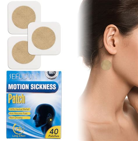 PUREVACY Behind The Ear Motion Sickness Patches For Cruise Pack Of 40 Beige Sea Sickness