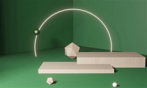 Premium Photo 3d Realistic Green Rounded Corner Cube Pedestal Or Podium Stand