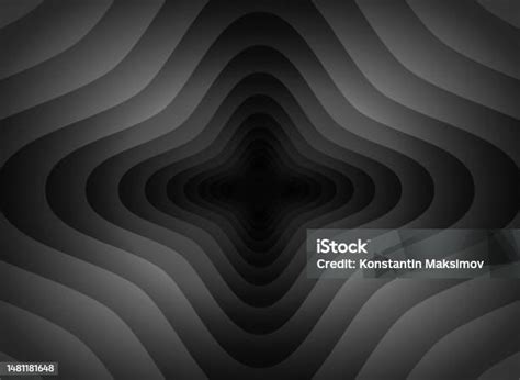 추상적인 특이한 가로 그림 또는 물결 모양의 그라데이션 회색과 검은색 선의 배너가 십자가 형태로 서로 겹쳐져 있습니다 매끄러운 흑백 환상 패턴 디자인 0명에 대한 스톡 벡터