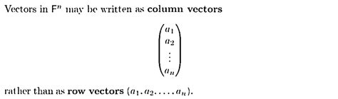 Linear Algebra The Notation X In Mathsf{f} N Means X A Tuple Or A Column Vector