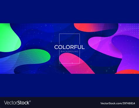 Abstract Colorful Fluid With Dynamic Shape Vector Image