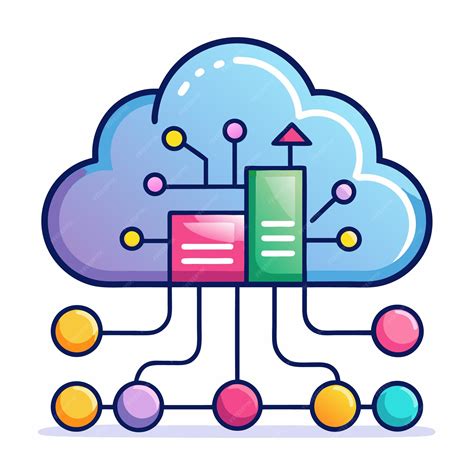 Cloud Computing Illustration With Data Flow And Network Connections Premium Ai Generated Vector