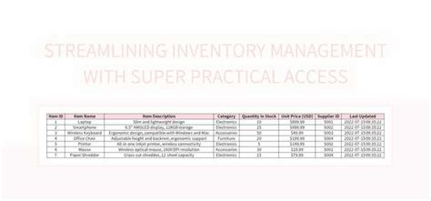 Streamlining Inventory Management With Super Practical Access Excel Template Free Download